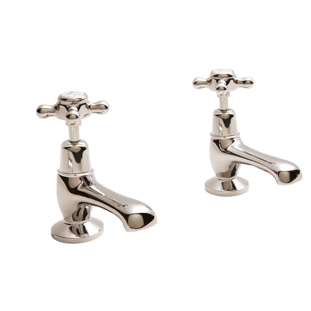 BC Designs Victrion Crosshead Nickel Basin Pillar Taps