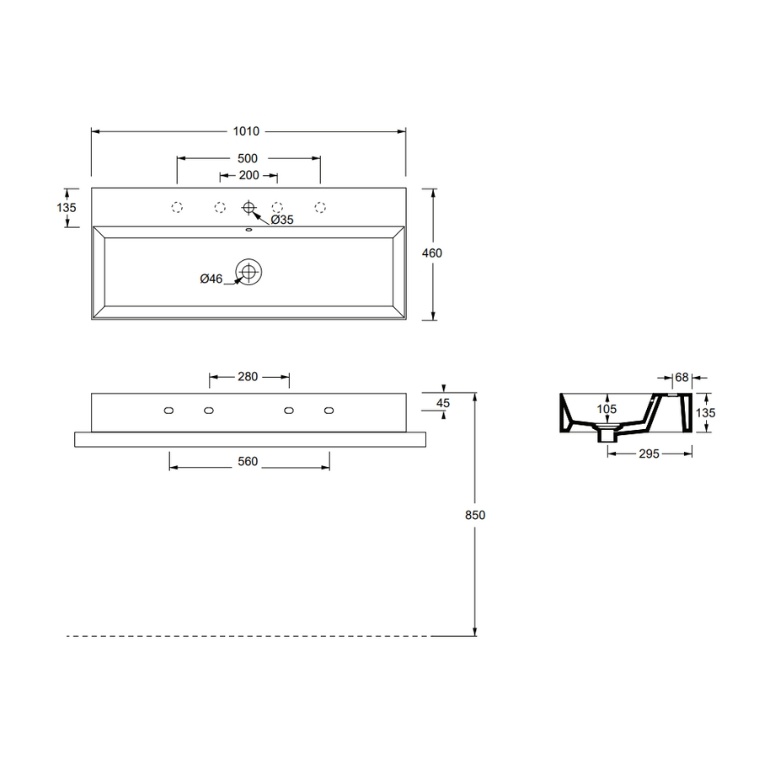 Marlow 1010mm Wall Hung Basin | Sanctuary Bathrooms
