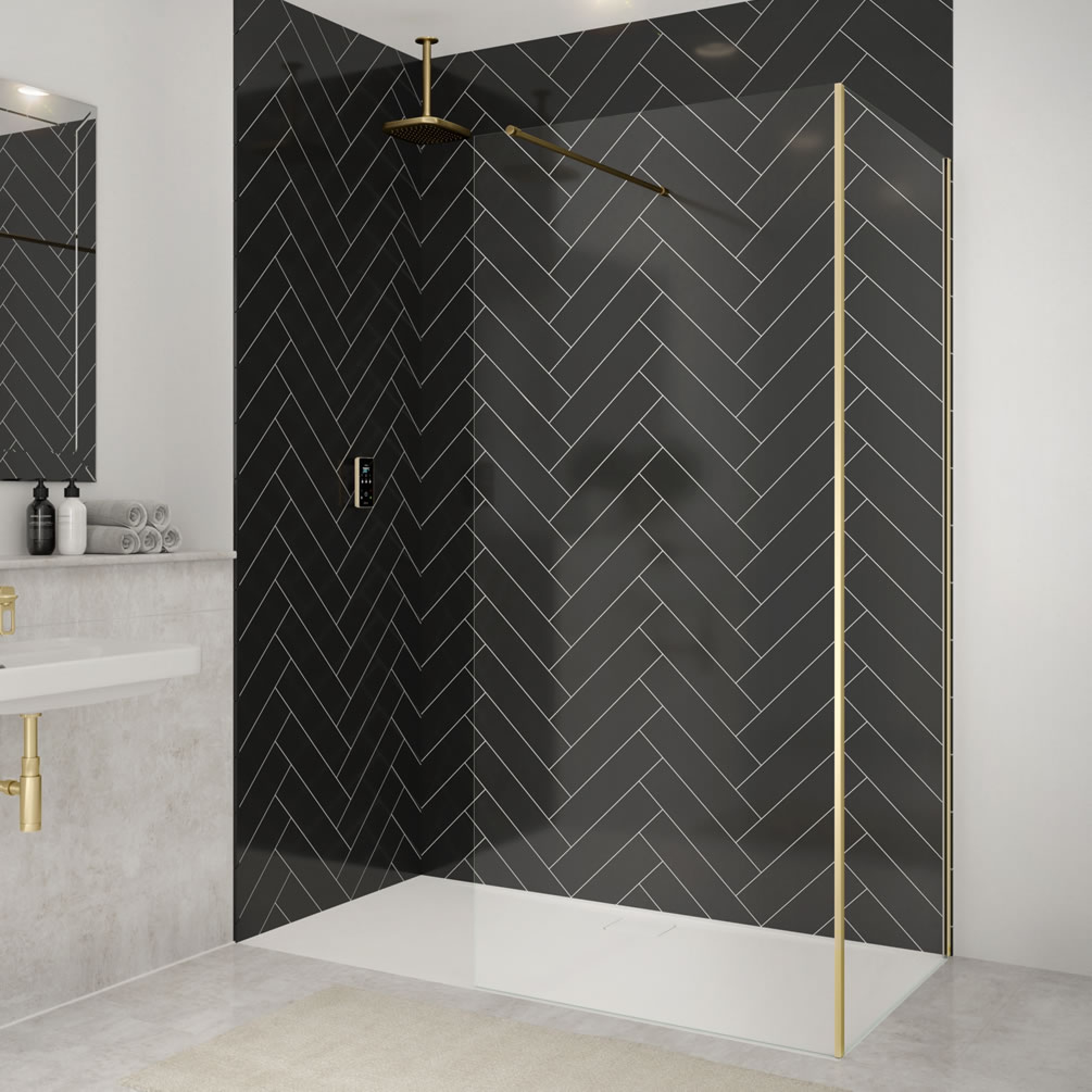 Merlyn Brass 1200mm Wetroom Screen | Sanctuary Bathrooms