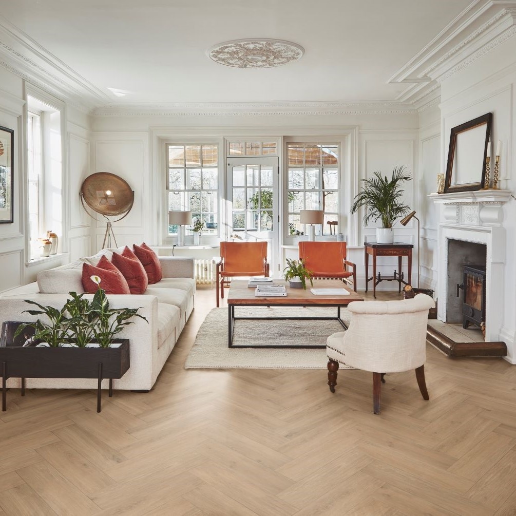 Ca' Pietra Burley Minérale Herringbone Wood Effect Tiles