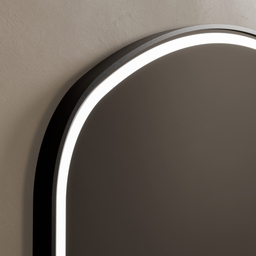 Origins Living Lomax Light 1200 x 750mm Arched Black Mirror