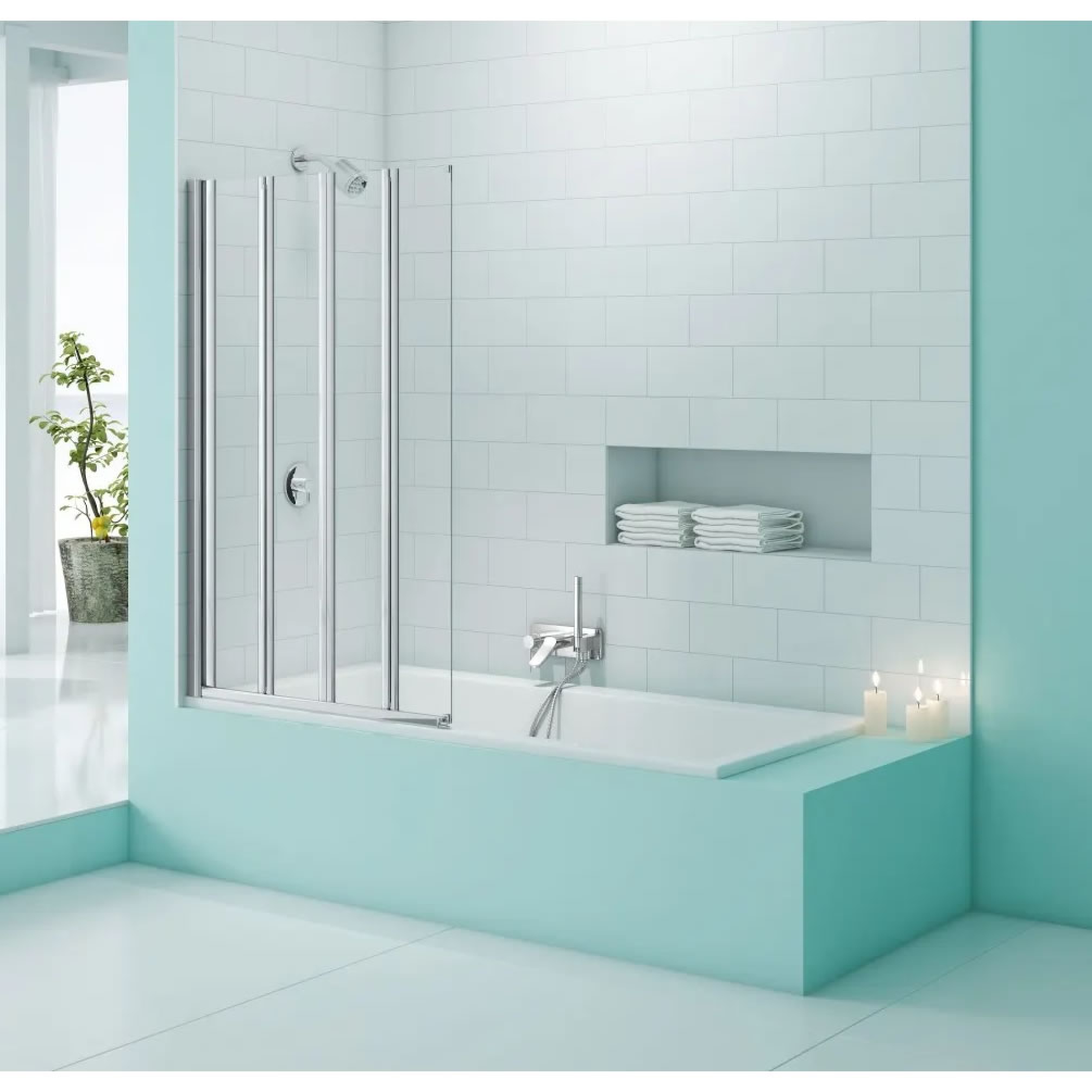 Merlyn SecureSeal 4 Panel Folding Bath Screen | Sanctuary Bathrooms