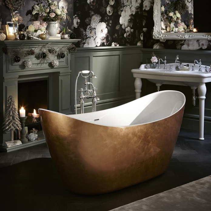 Heritage Hylton 1730mm Copper Effect Freestanding Acrylic Bath