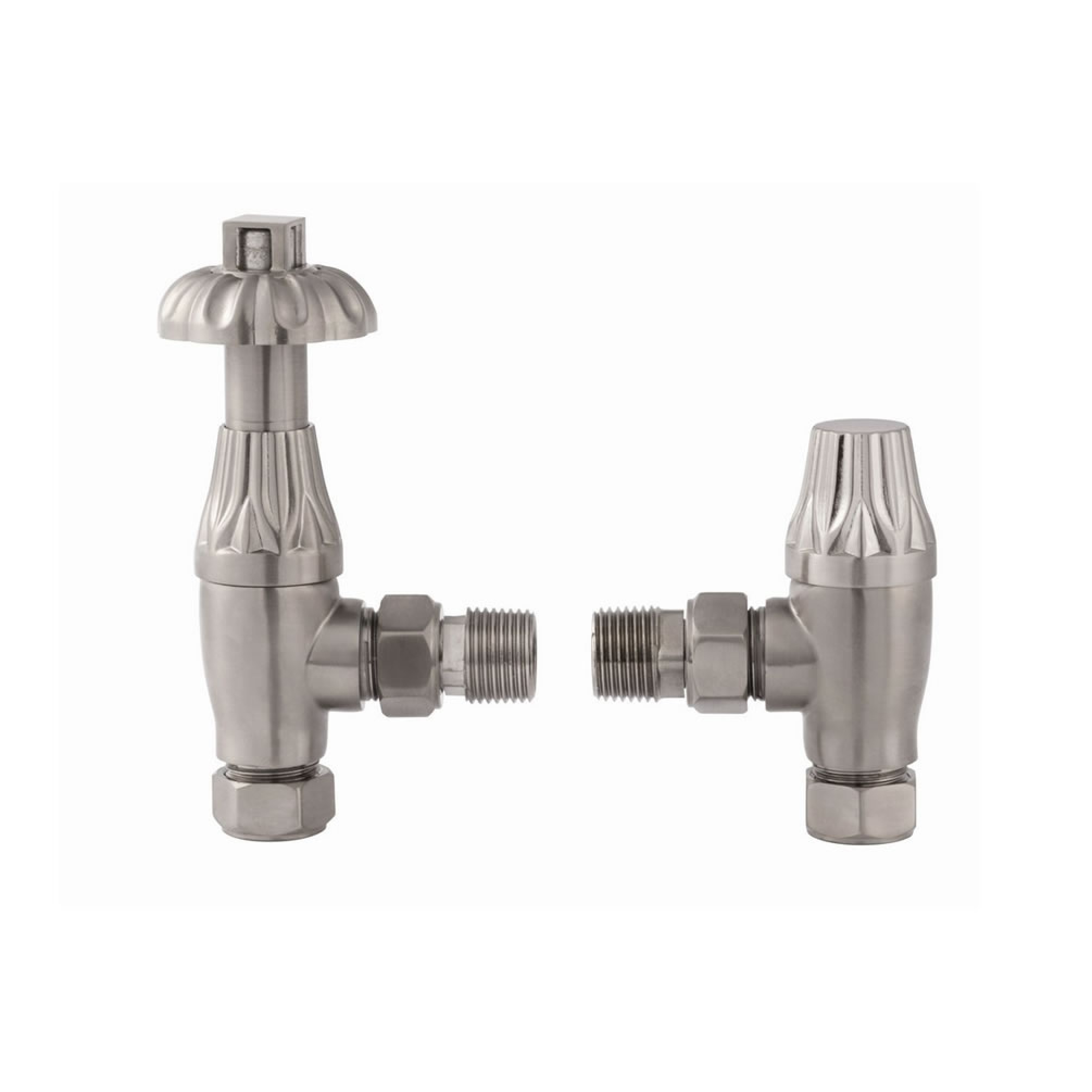 Redroom Nickel Traditional Straight Radiator Valves | Sanctuary