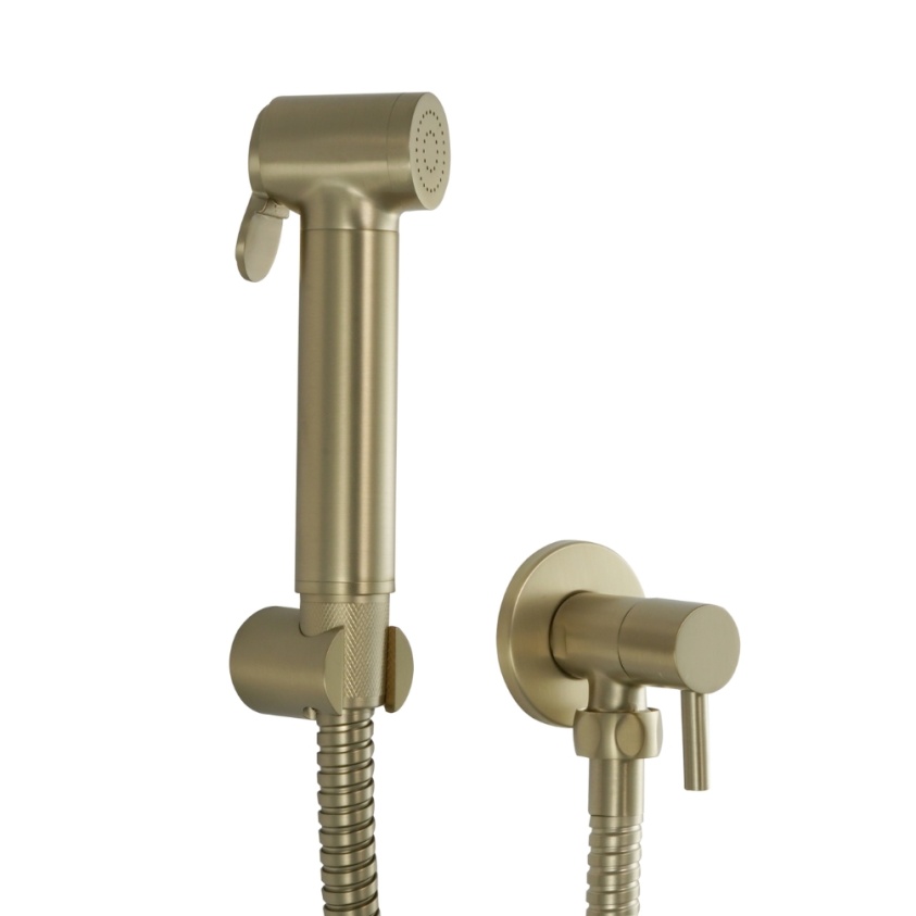 JTP Vos Brushed Brass Angle Valve Douche Set | Sanctuary Bathrooms