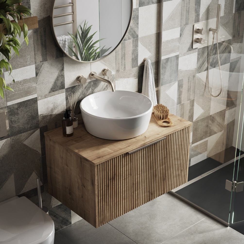 Abacus Concept Sit On Oak 600mm Vanity Unit | Sanctuary