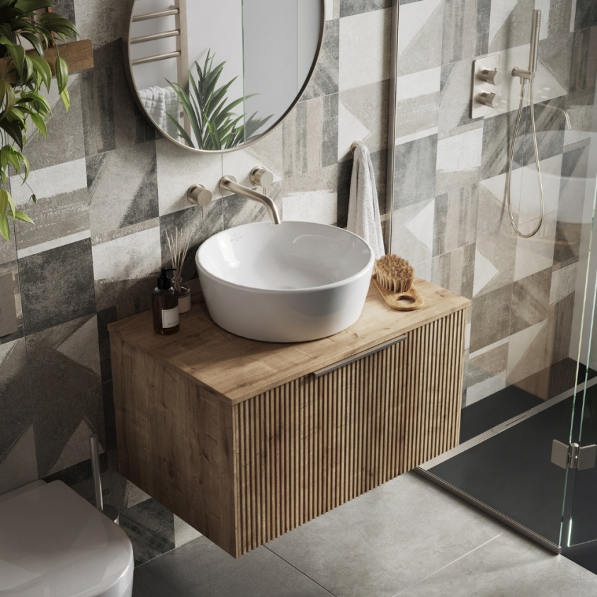 Abacus Concept Sit On Oak 600mm Vanity Unit | Sanctuary