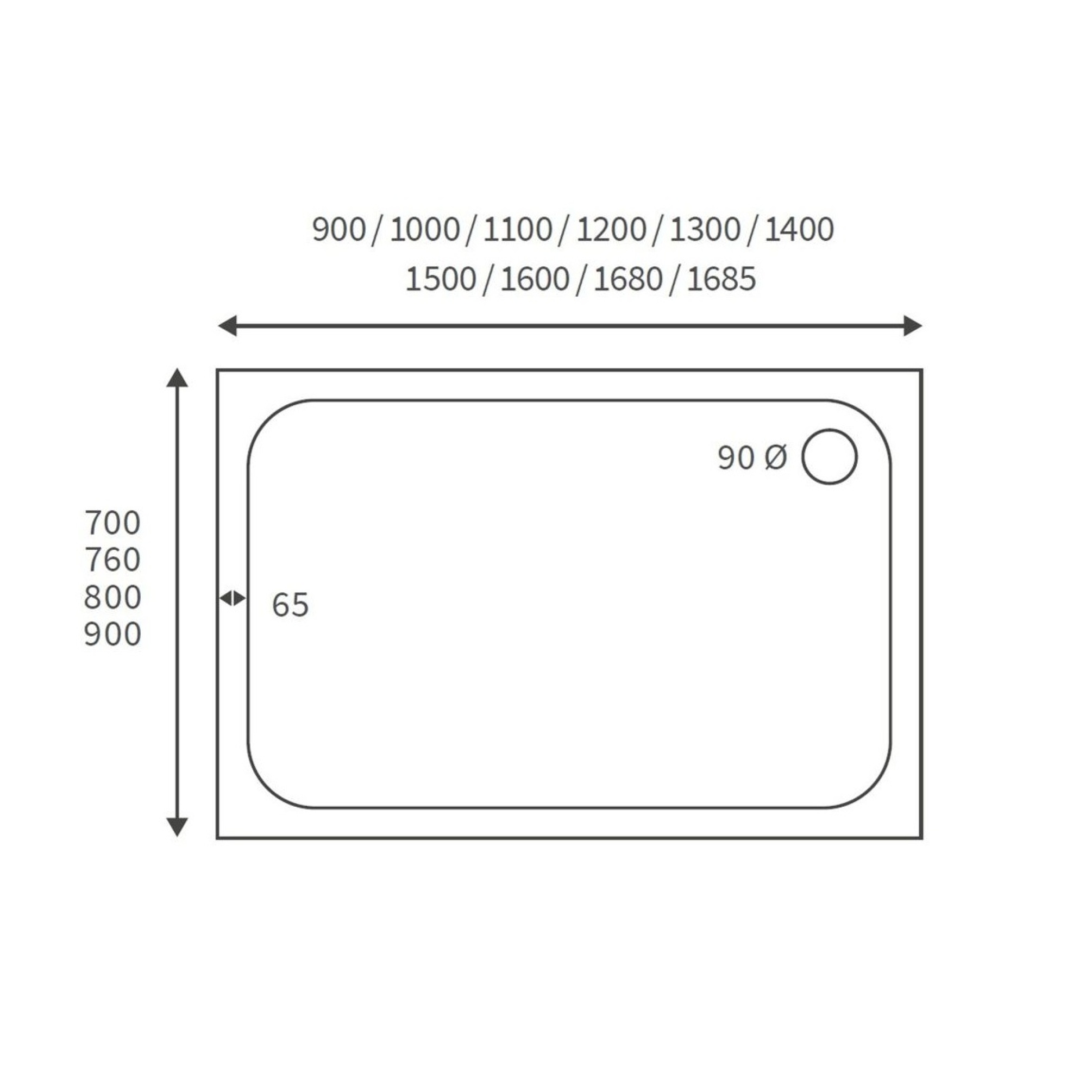 1400 X 800 Walk In Shower Enclosure - Recess | Sanctuary