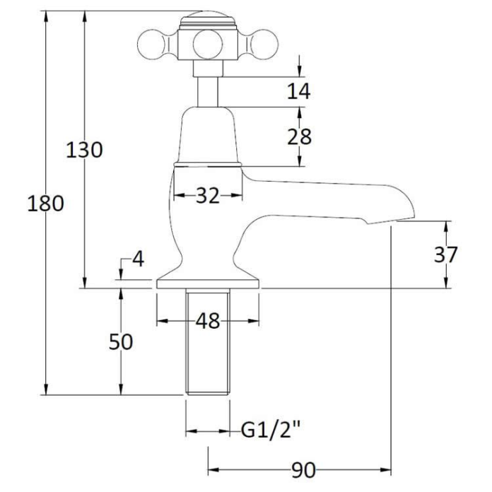 Bayswater Crosshead Black & Chrome Basin Taps | Sanctuary