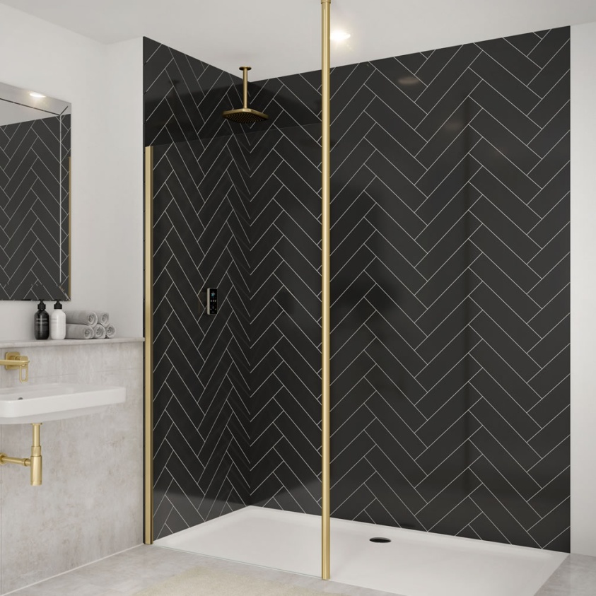 Merlyn Brass 300mm Wetroom Screen | Sanctuary Bathrooms