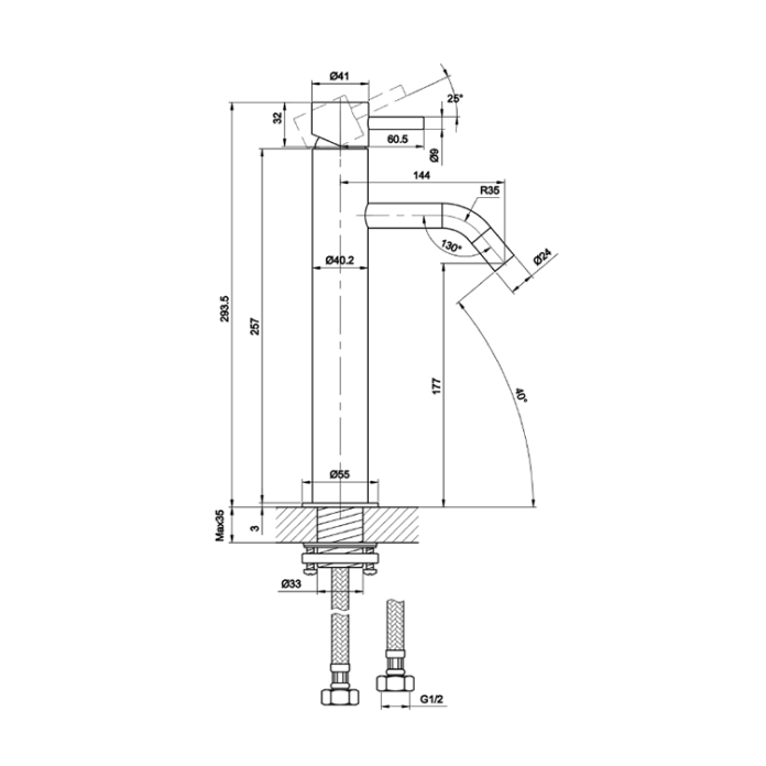 JTP Florence Chrome Tall Basin Mixer | Sanctuary Bathrooms