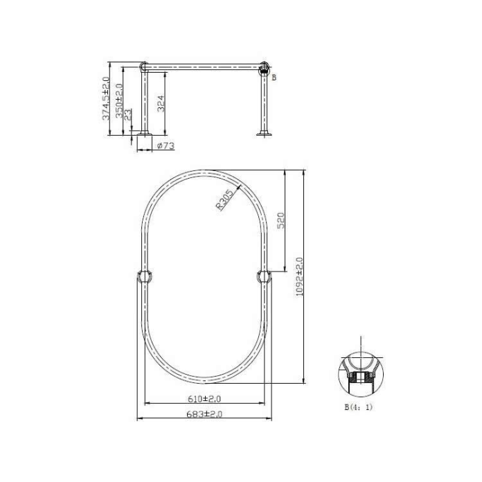 Bayswater Cicero Shower Curtain Ring | Sanctuary Bathrooms