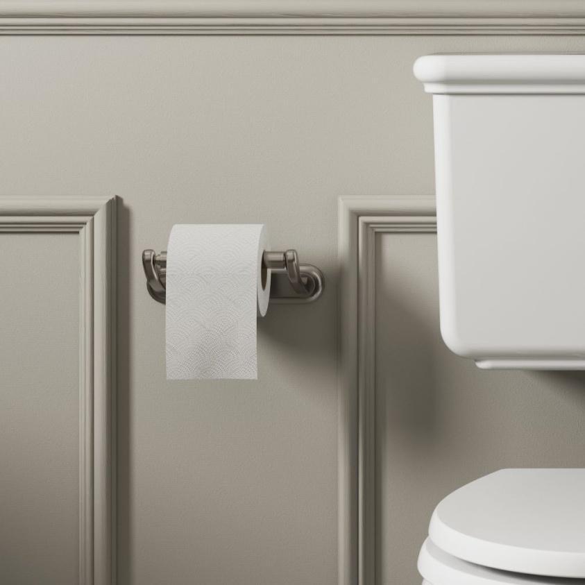 Burlington Guild Nickel Wall Hung Toilet Roll Holder | Sanctuary
