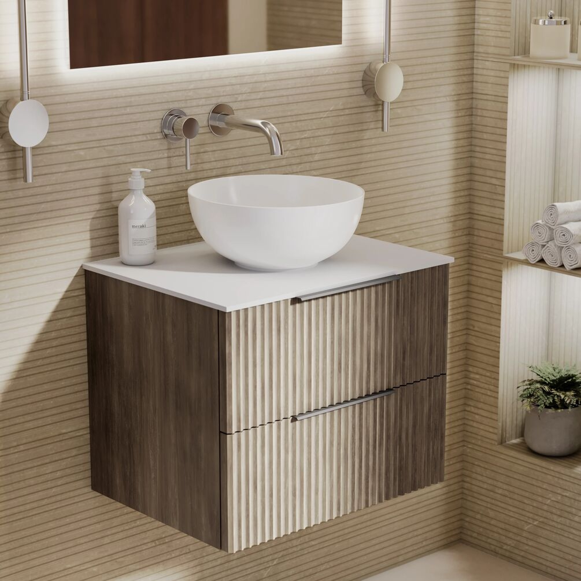 Marlow Rockford 600 Wall Unit & White Worktop | Sanctuary Bathrooms