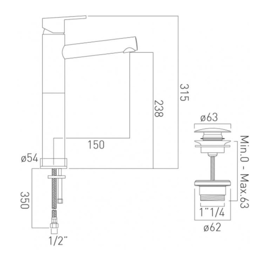 Vado Sense Extended Mono Basin Mixer | Sanctuary Bathrooms